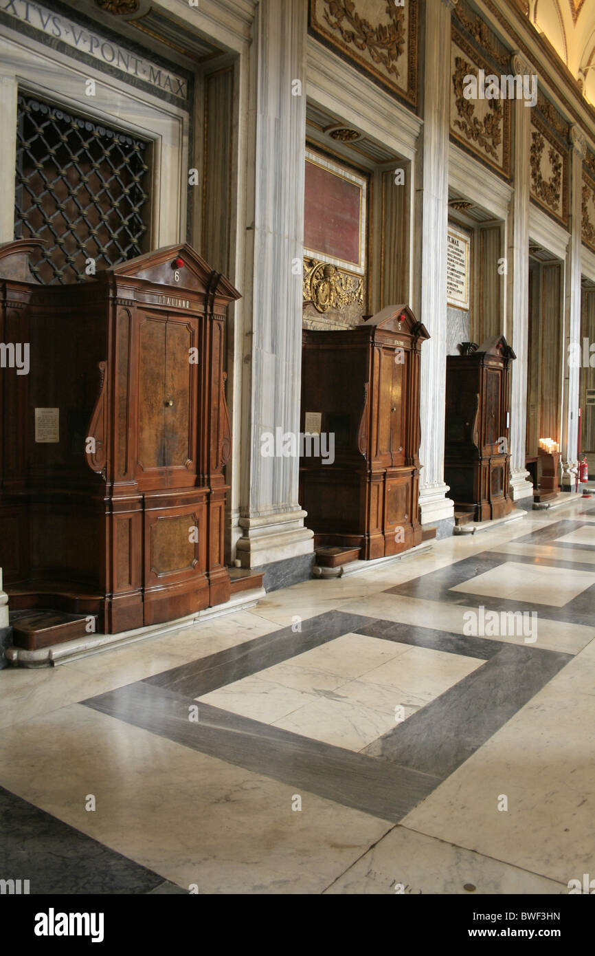 confession boxes inside santa maria basilica in rome italy Stock Photo ...