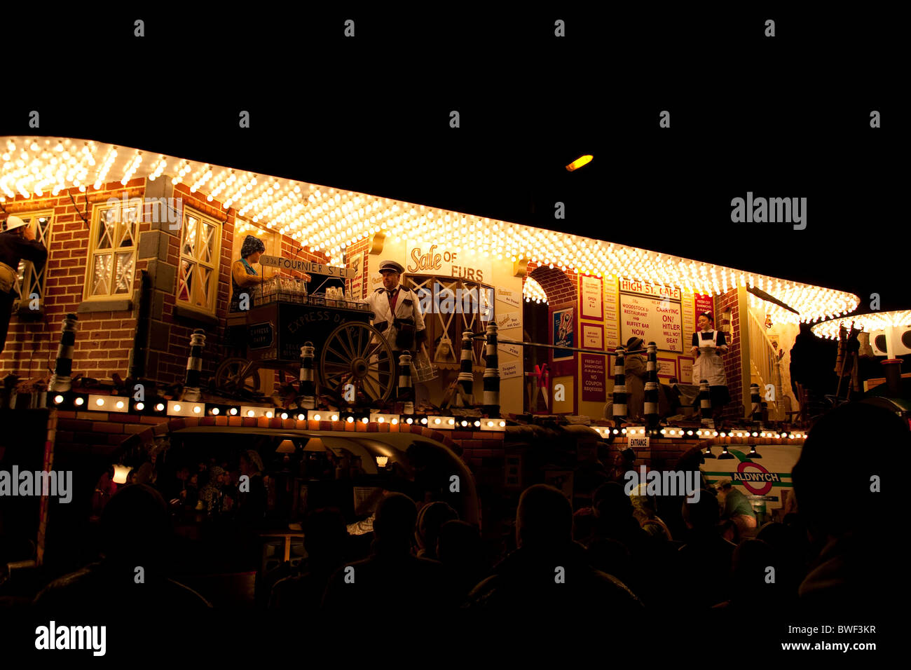 brightly lit carnival floats at burnham on sea somerset UK November ...