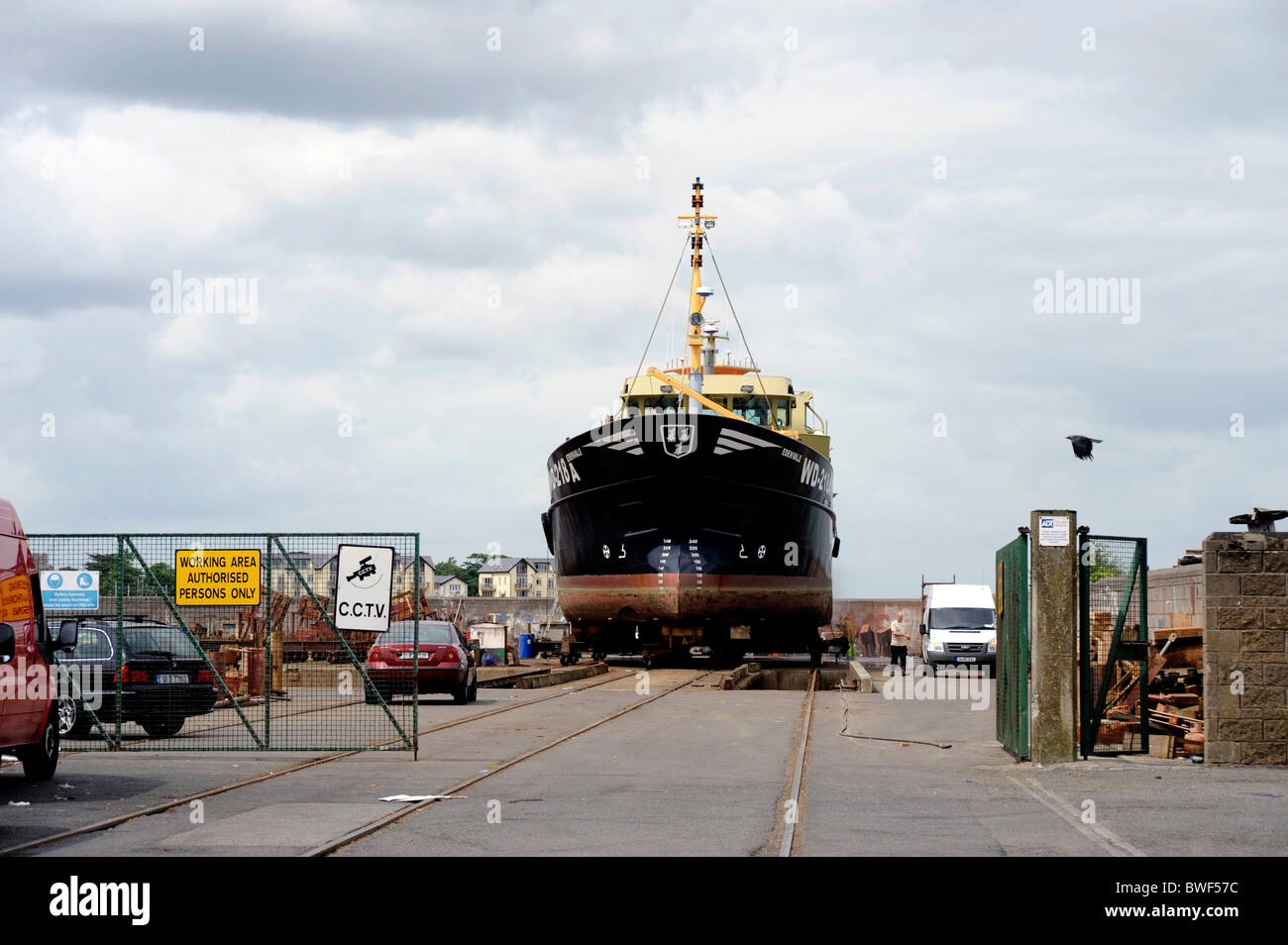fishing boat in shipyard in fishing harbour at Howth,Irish sea,Co ...
