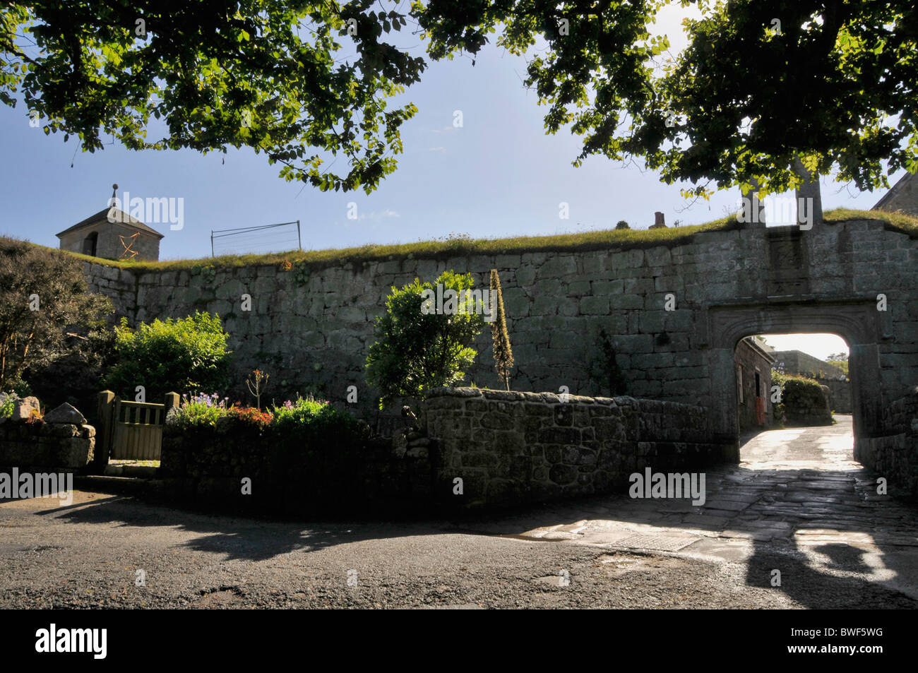 ancient castle wall and main gateway leading to The Garrison castle now ...