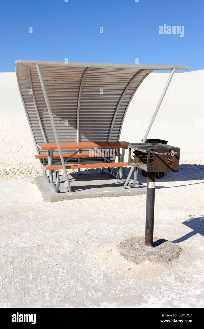Protected Picnic Tables White Sands National Monument New Mexico Stock ...