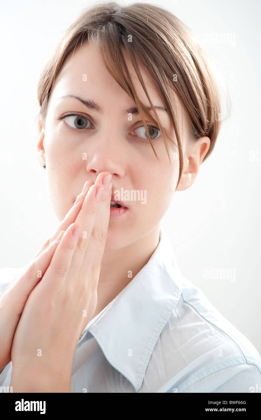 woman looking worried Stock Photo - Alamy