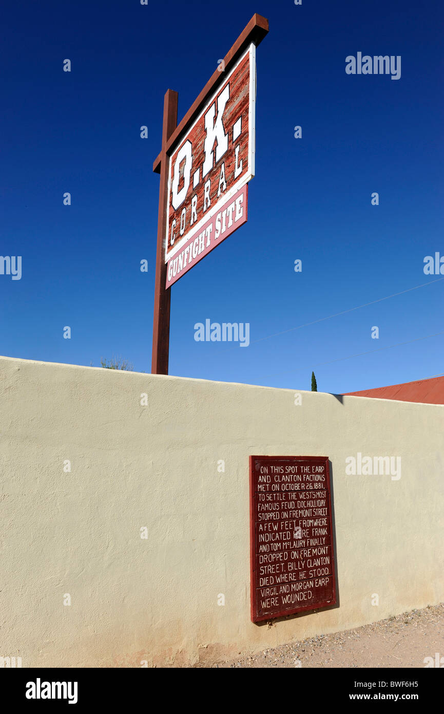OK Corral Gunfight Site Tombstone Arizona Stock Photo - Alamy