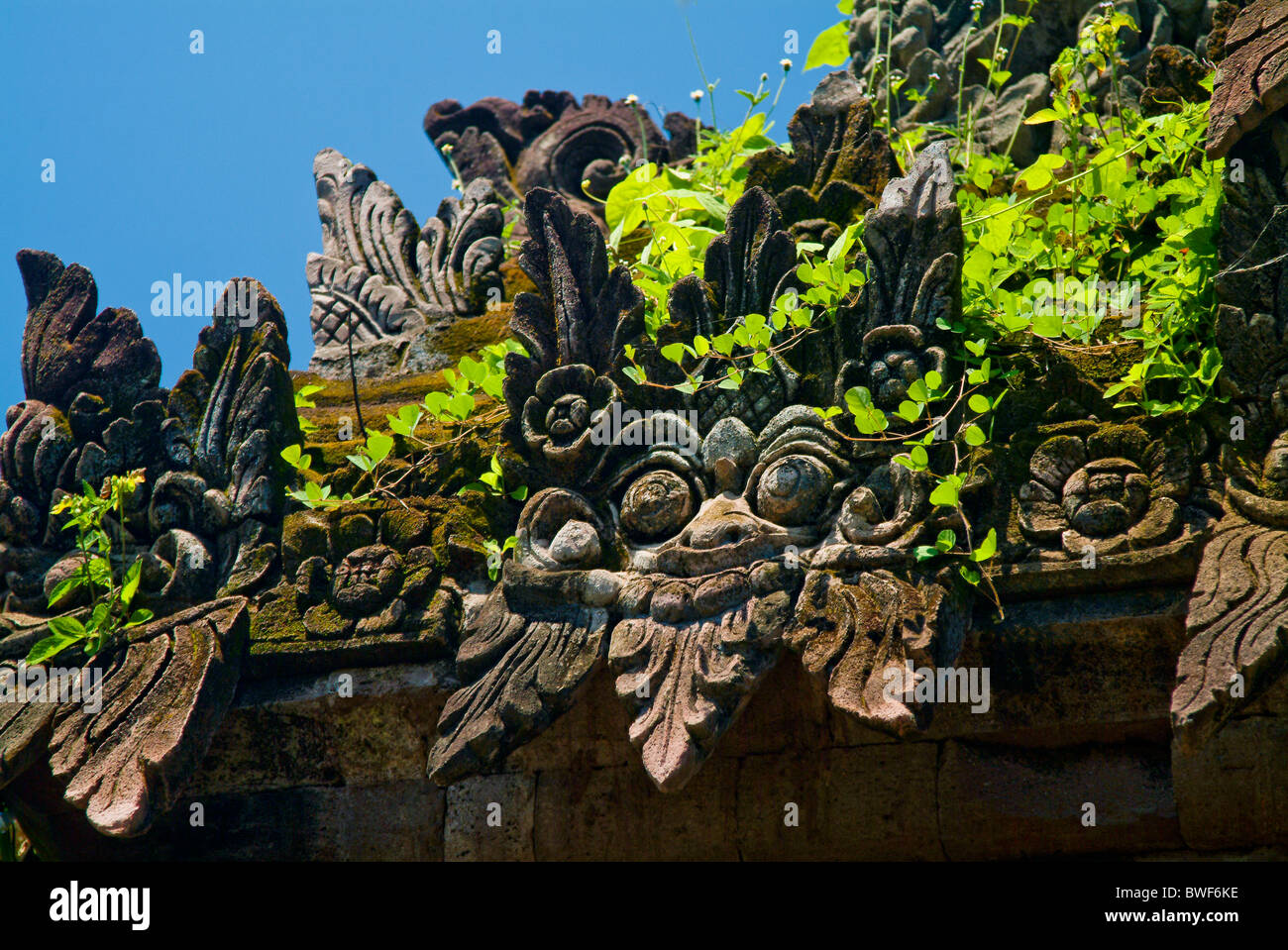 An ancient Hindu temple seen on the tropical island of Bali, Indonesia ...