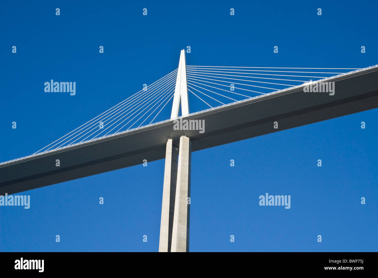 Single pillar of Millau viaduct the tallest bridge in the world, Millau ...