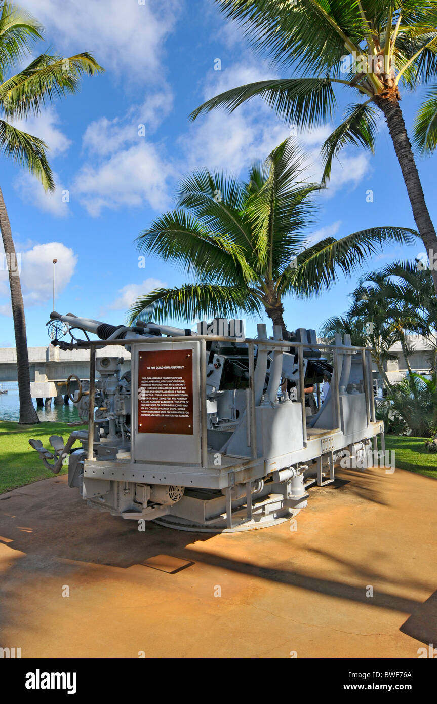 40 MM Quad Gun Assembly on display at Pearl Harbor Pacific National ...