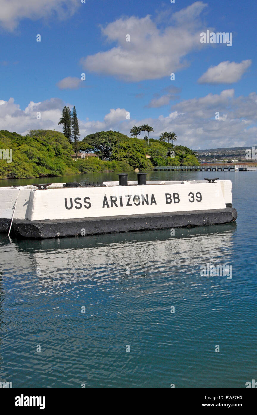 Marker where USS Arizona sunk Memorial Pearl Harbor Pacific National ...