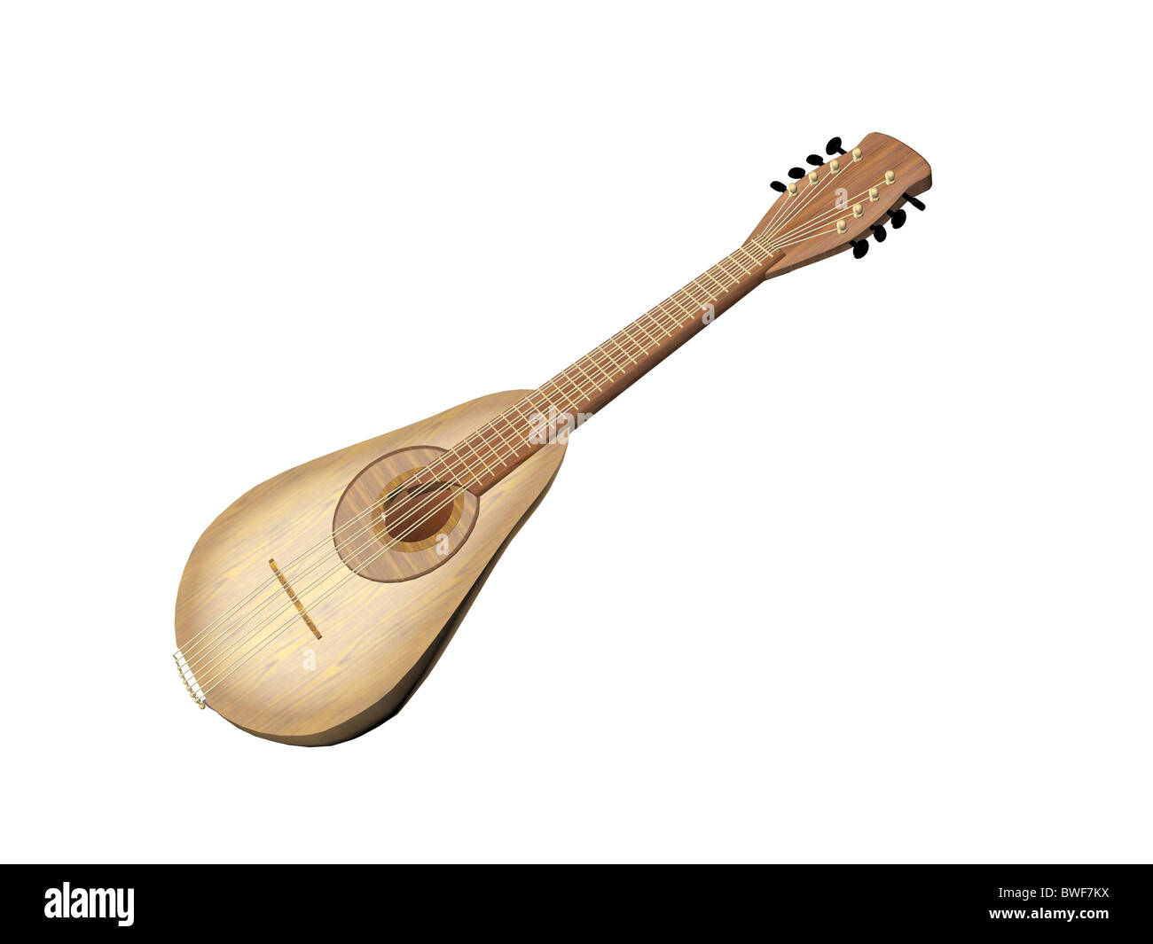 3D illustration of am old style mandolin Stock Photo - Alamy