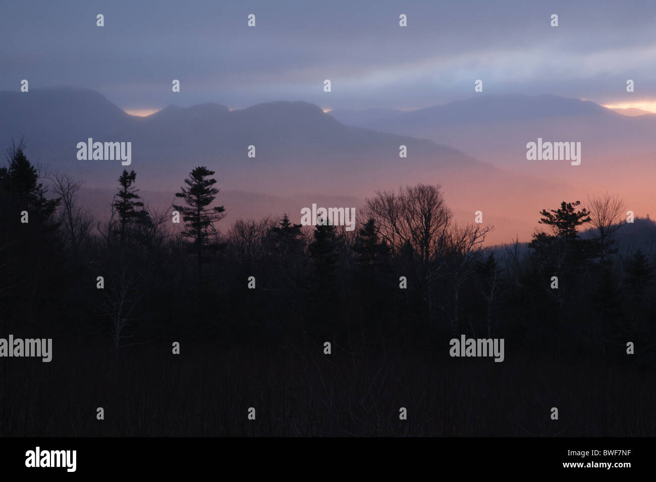 Sunrise along the Kancamagus Highway (route 112), which is one of New ...
