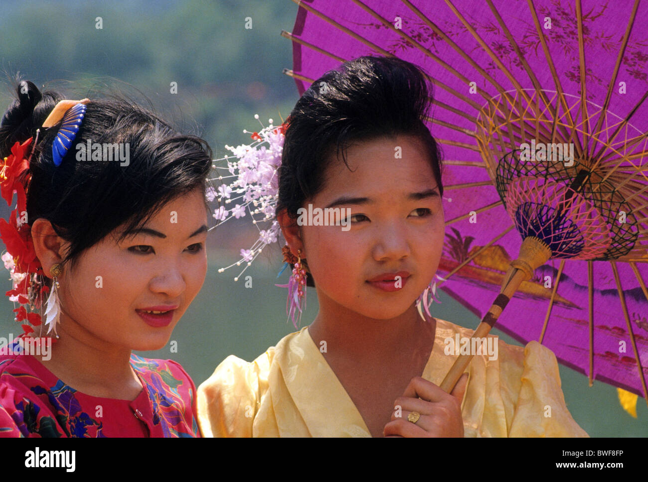 Dai girls at festival, Xishuangbanna, Yunnan, China Stock Photo - Alamy