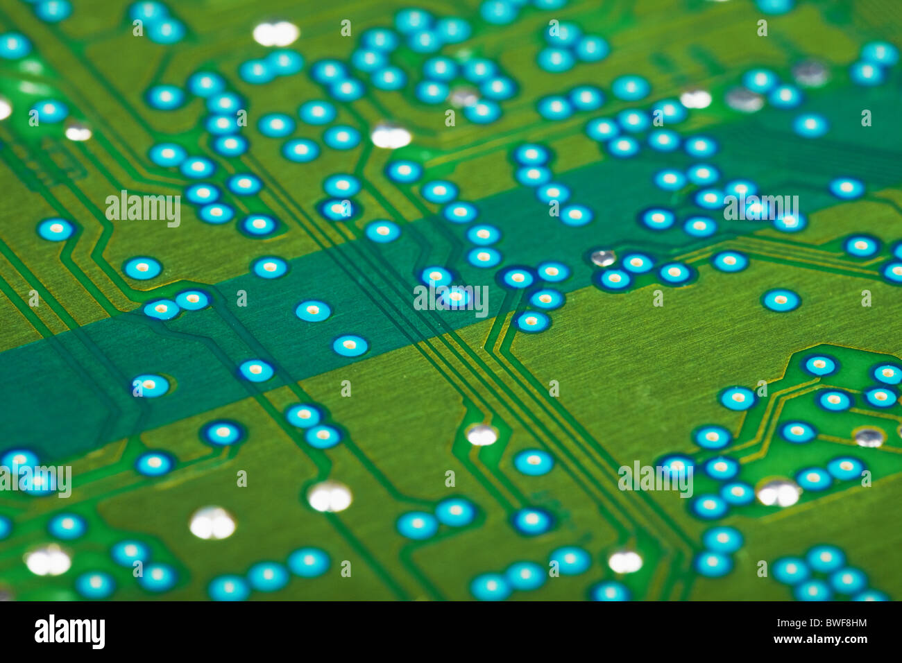 Electronic green old circuit board close up Stock Photo - Alamy