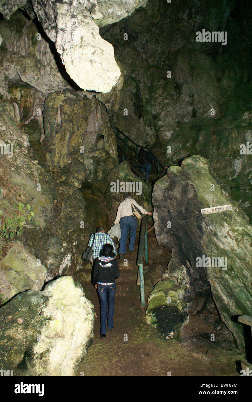 Tourists exploring Grutas de Lanquin caves, Alta Verapaz, Guatemala ...