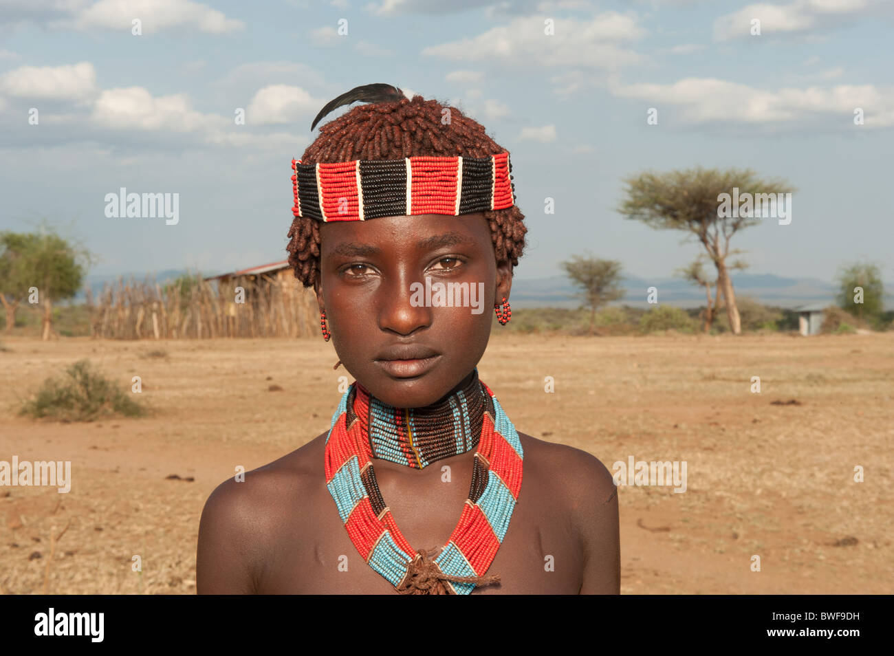 Young Hamar woman, Omo river valley, Southern Ethiopia Stock Photo - Alamy