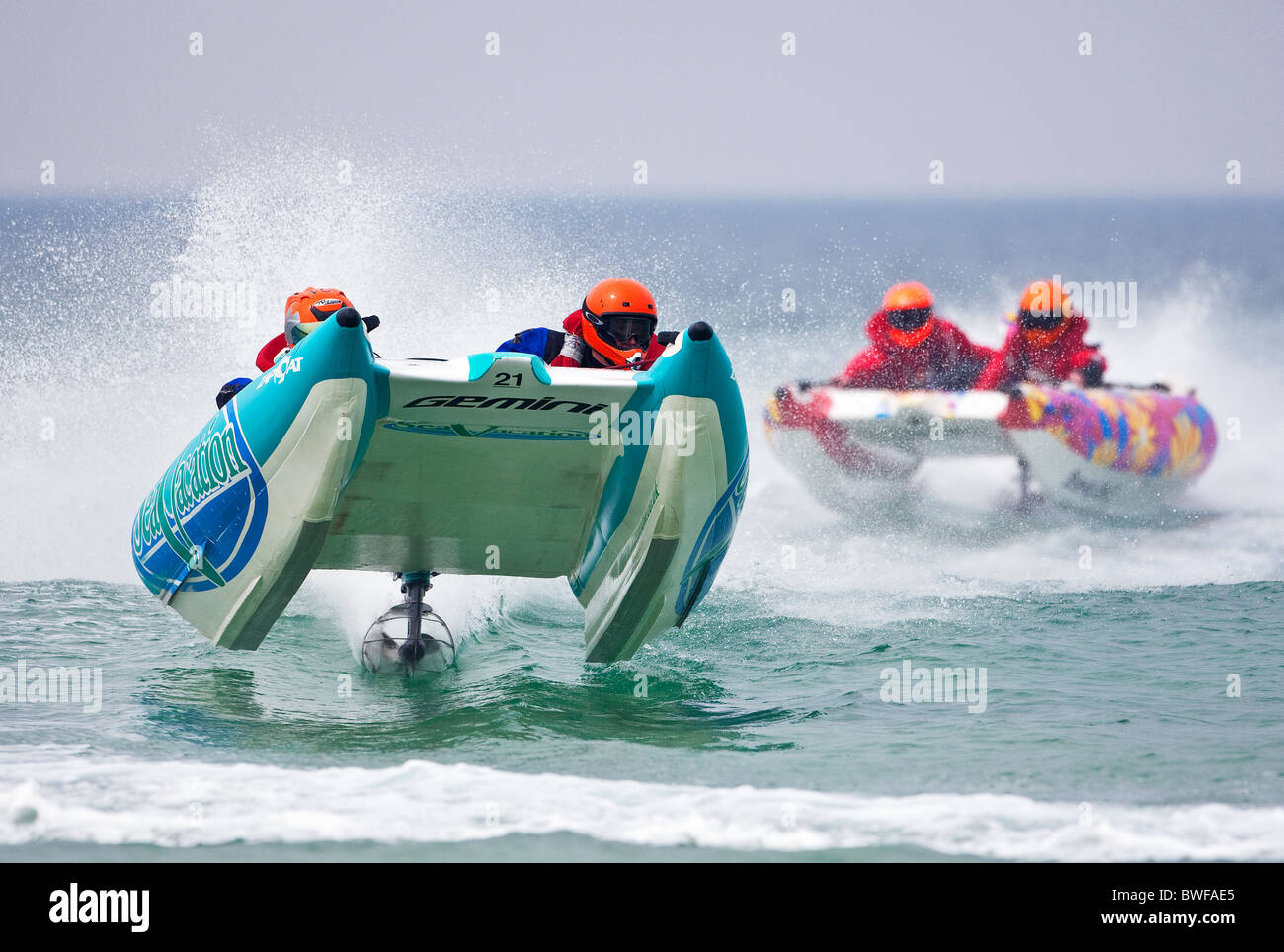 Zapcat Racing, Fistral Beach, Newquay, Cornwall UK Stock Photo - Alamy