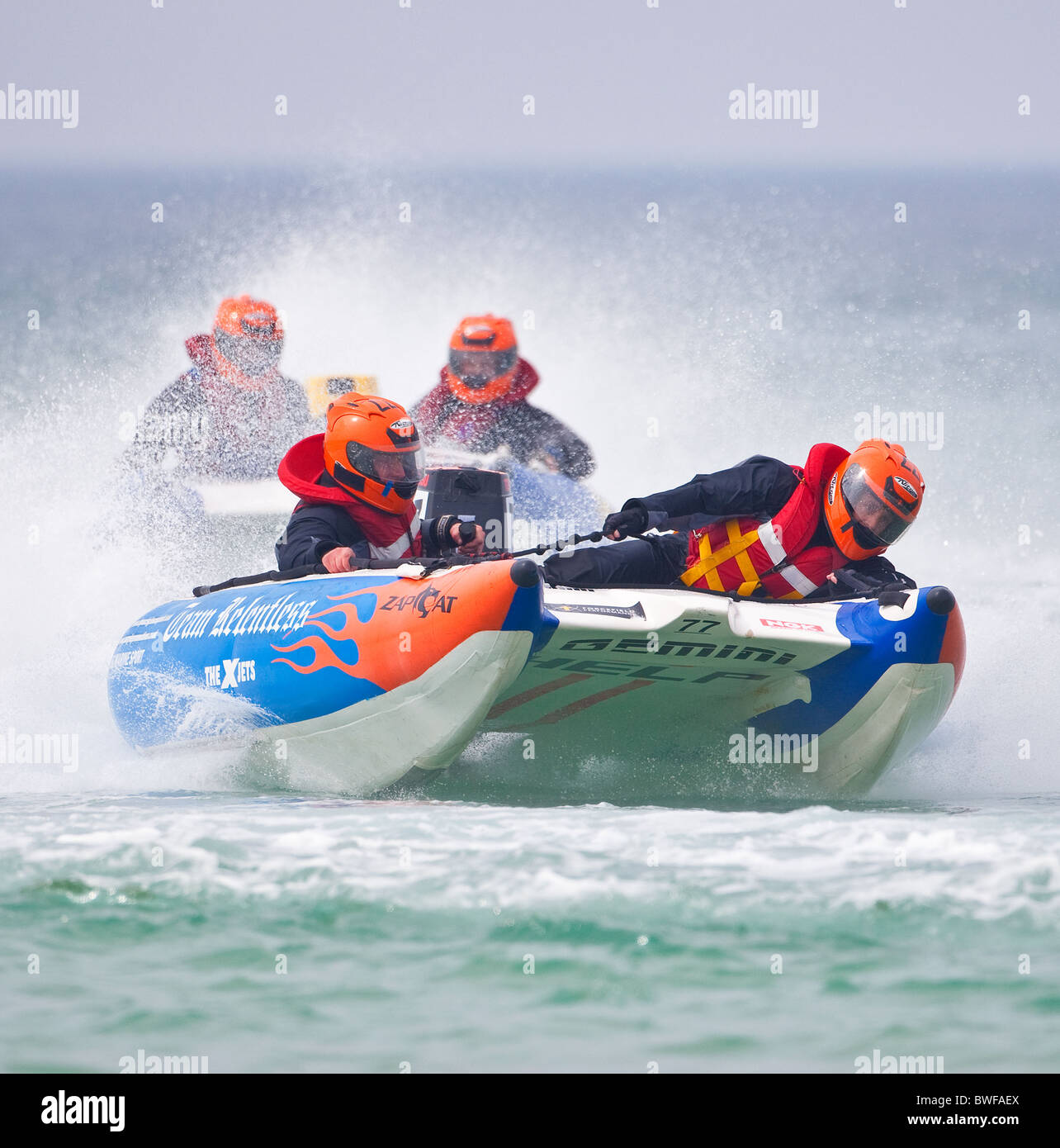Zapcat Racing, Fistral Beach, Newquay, Cornwall UK Stock Photo - Alamy