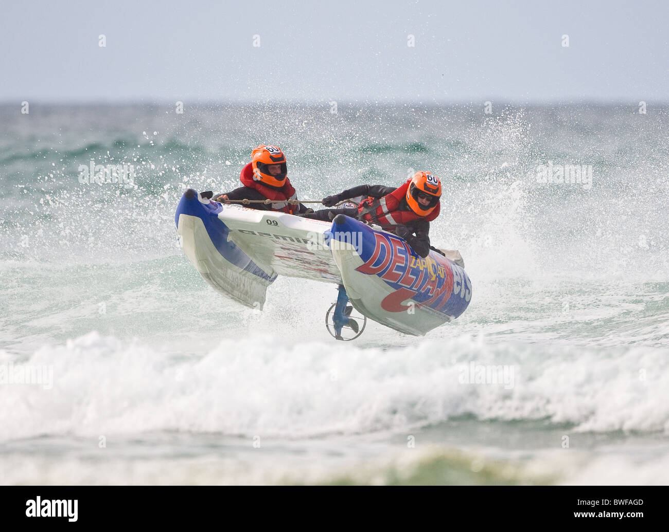 Zapcat Racing, Watergate Bay, Cornwall UK Stock Photo - Alamy