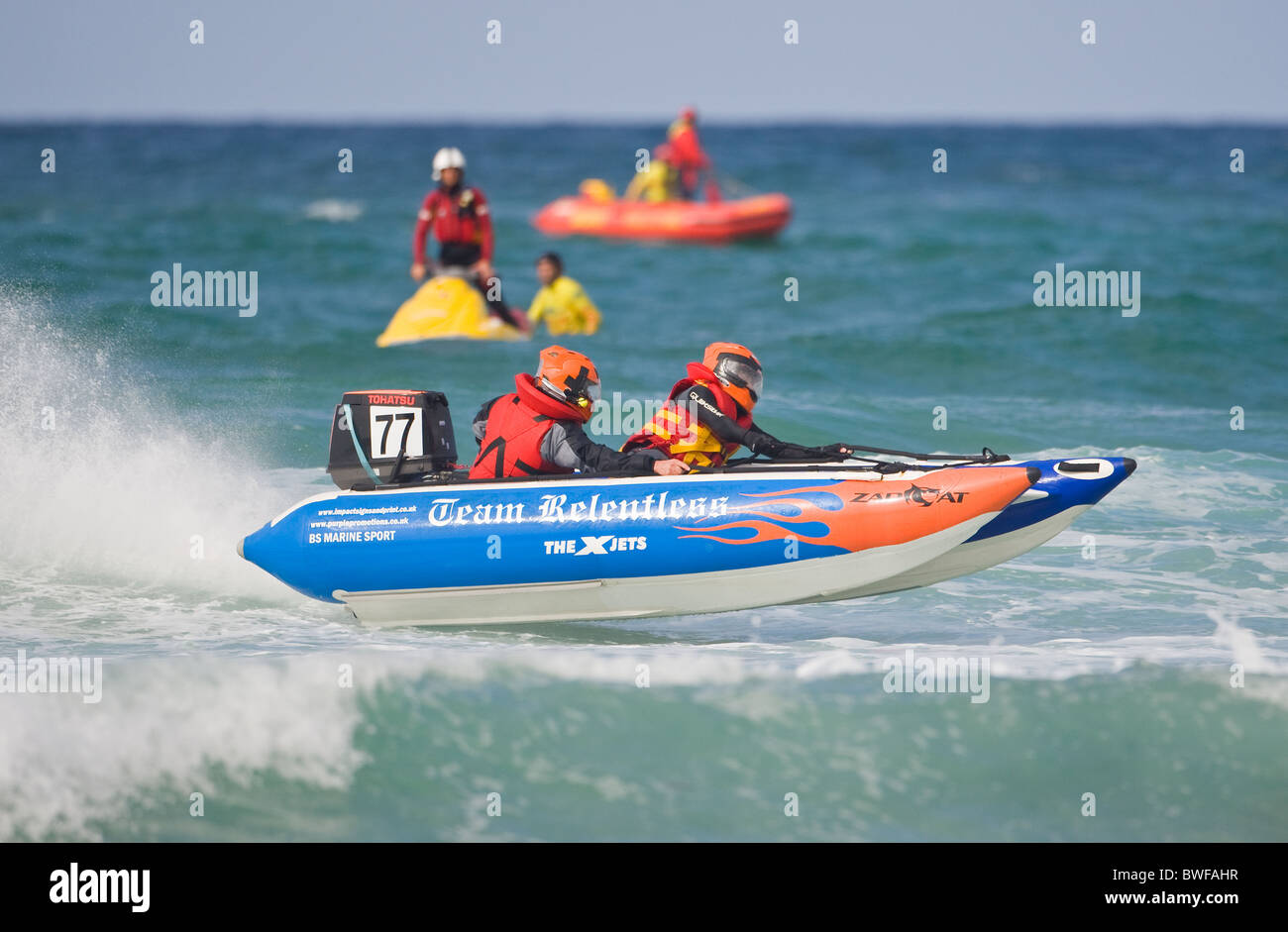 Zapcat Racing, Watergate Bay, Cornwall UK Stock Photo - Alamy