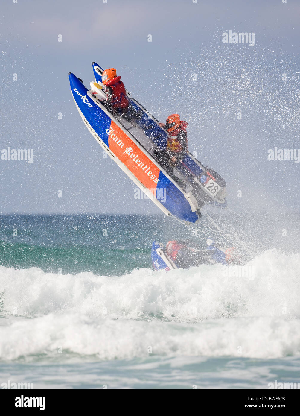 Zapcat Racing, Watergate Bay, Cornwall UK Stock Photo - Alamy
