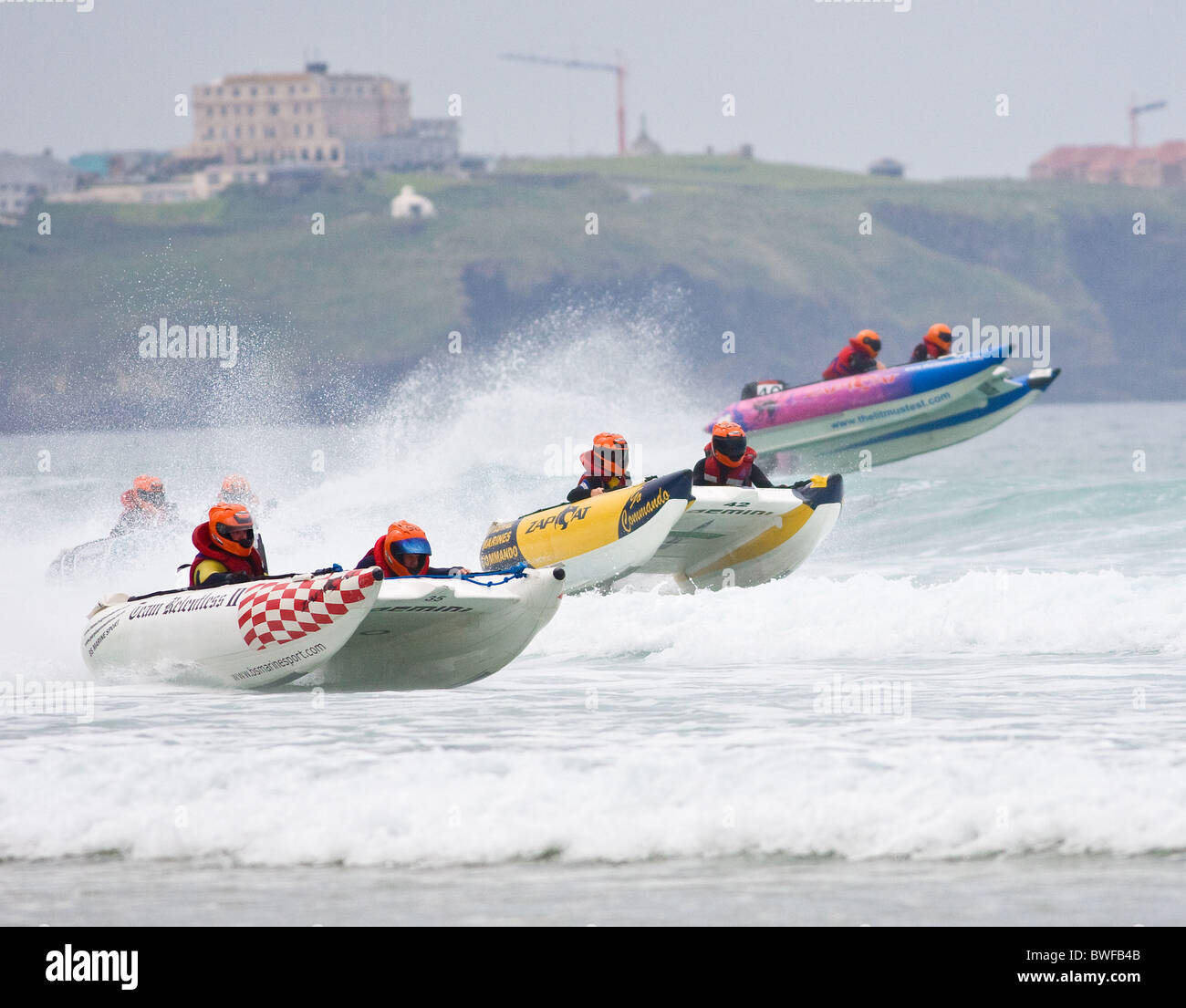Zapcat Racing, Watergate Bay, Cornwall UK Stock Photo - Alamy