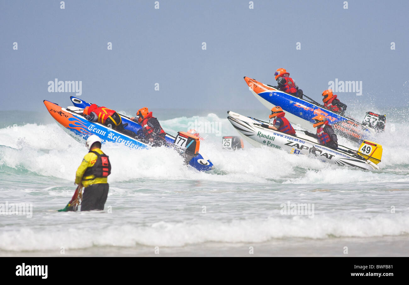 Zapcat Racing, Watergate Bay, Cornwall UK Stock Photo - Alamy