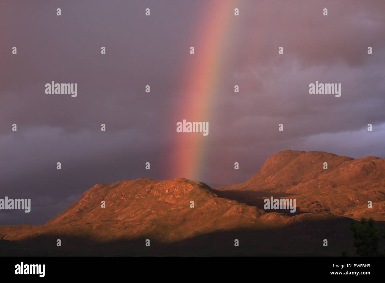 Rainbow Scottish Highlands and mountain Stock Photo - Alamy