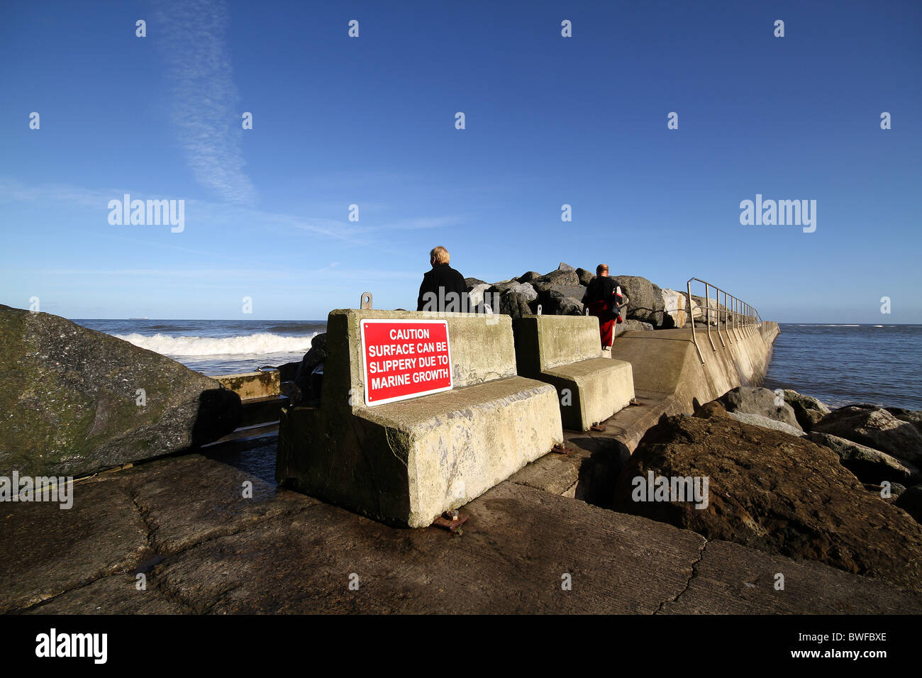 Warning sign on jetty hi-res stock photography and images - Alamy