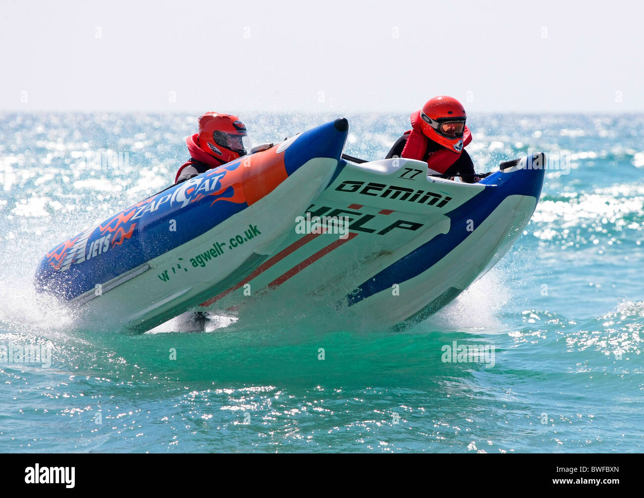Zapcat Racing, Watergate Bay, Cornwall UK Stock Photo - Alamy