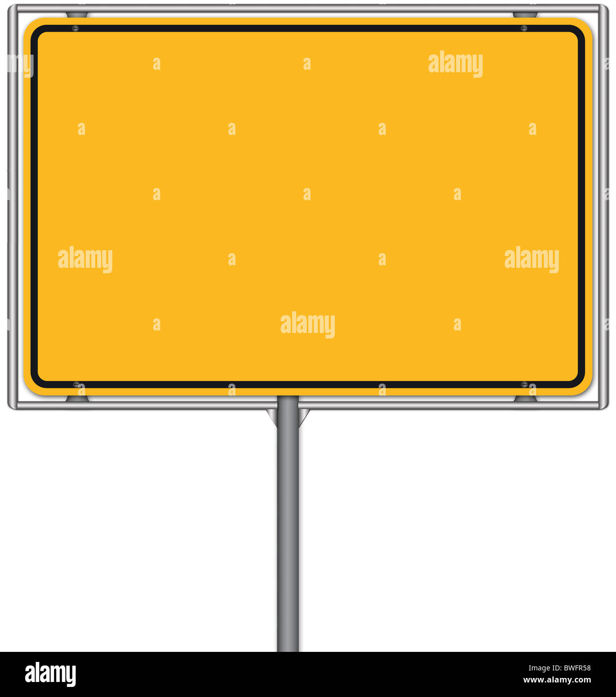 German city sign; yellow, black, blank space; original color and size ...