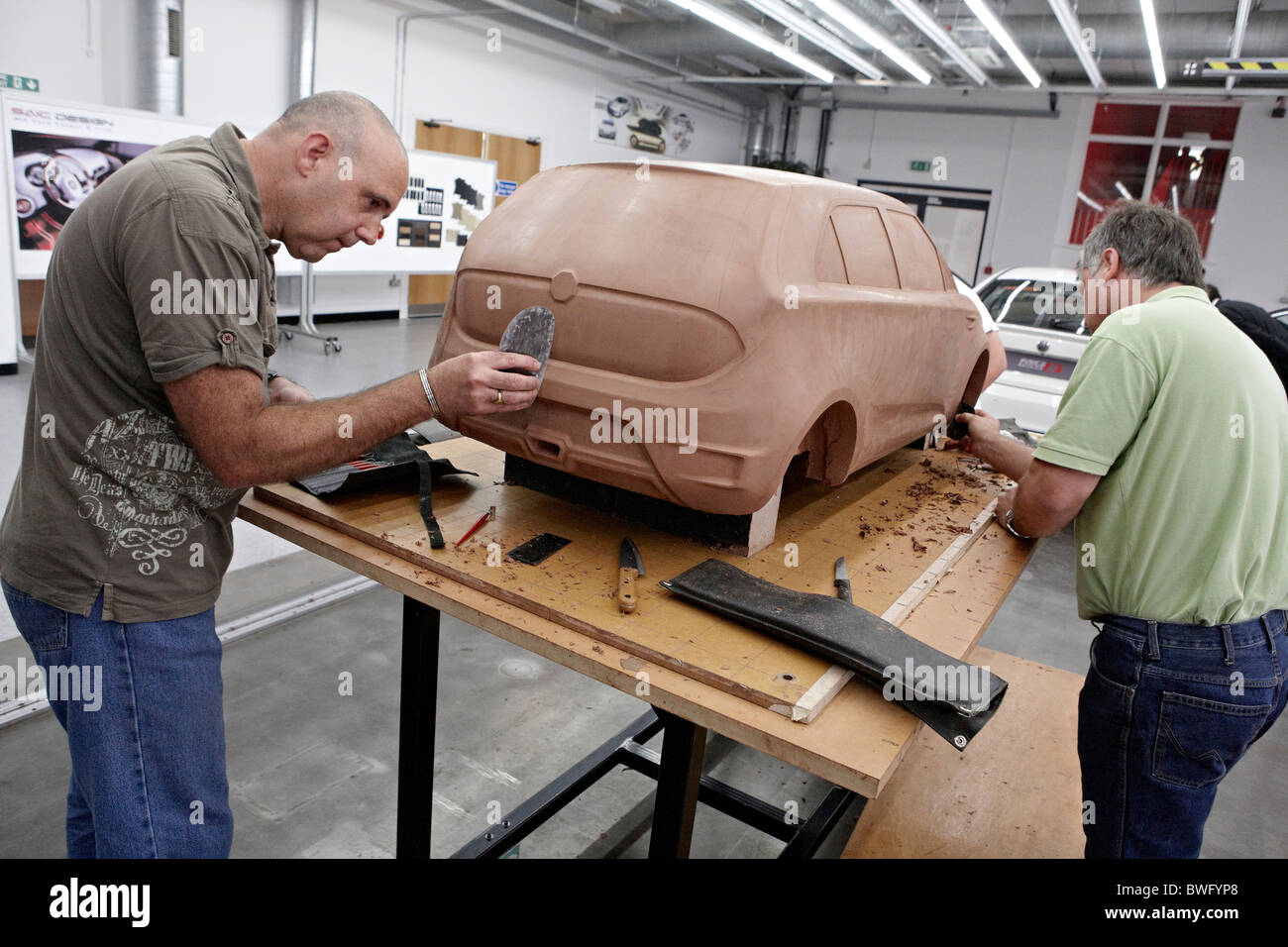 Technicians inside the MG car plant in Longbridge, Birmingham work on ...