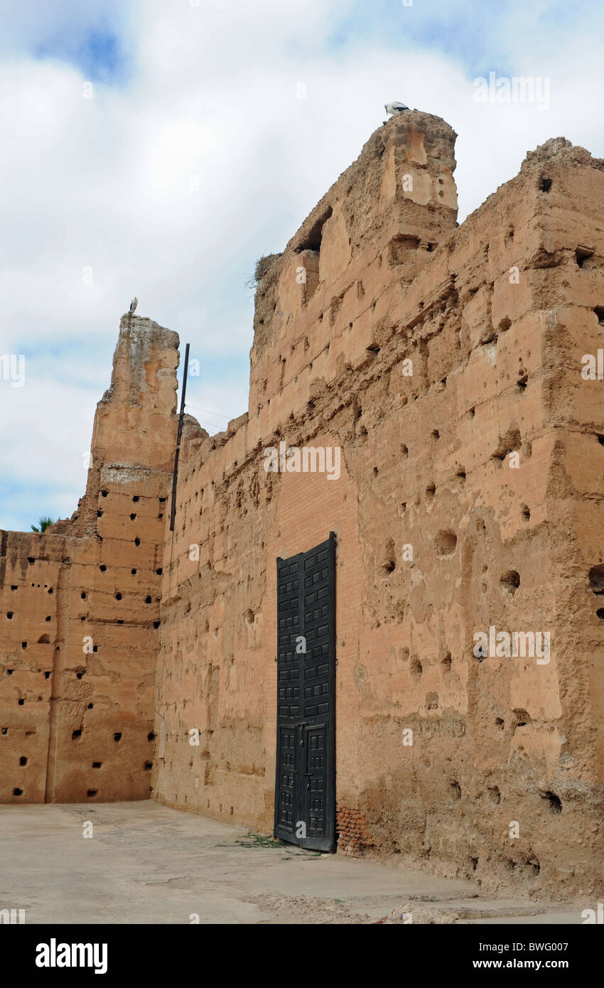 Marrakesh Morocco - The Palais El Badii in the Medina or old walled ...