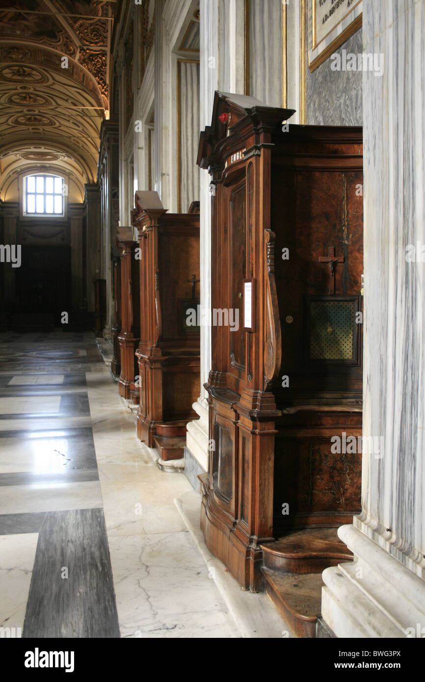 confession boxes inside santa maria basilica in rome italy Stock Photo ...