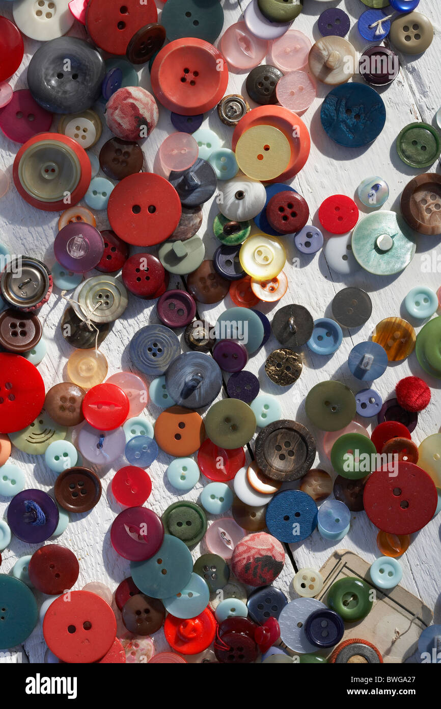 Scattered colourful buttons Stock Photo - Alamy