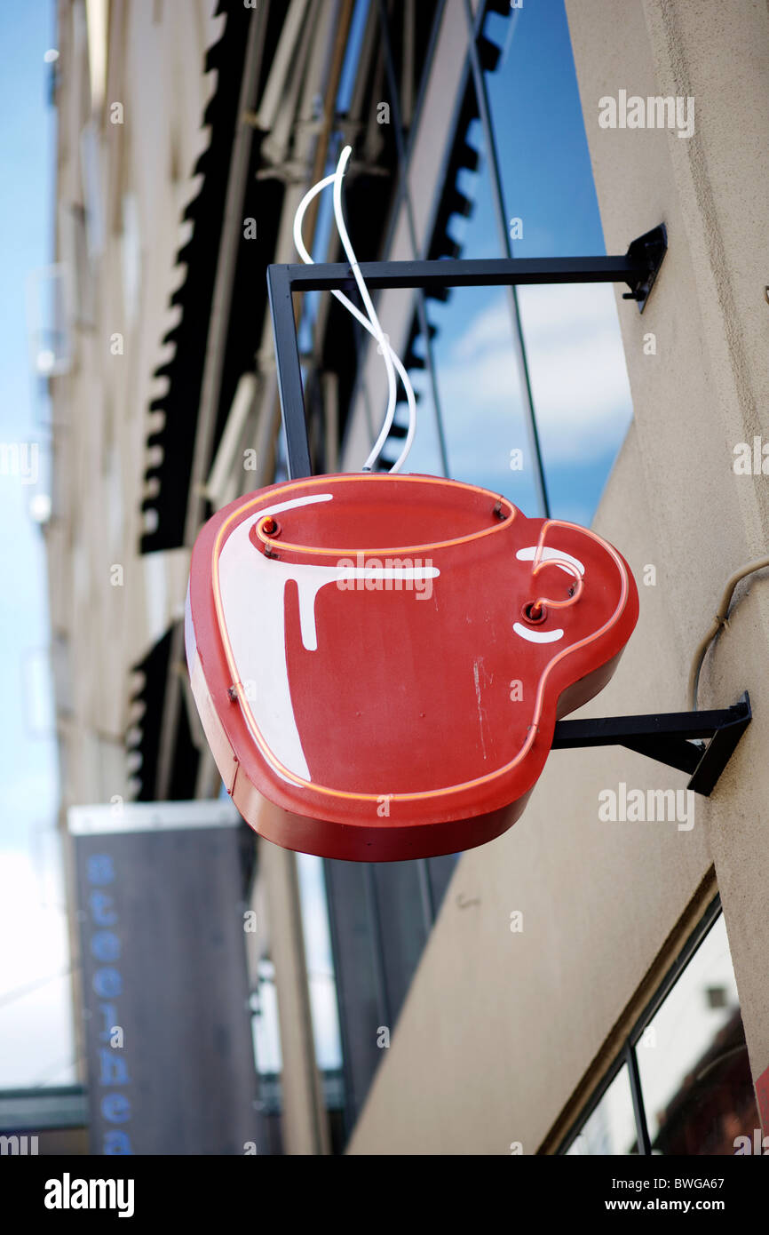 A sign for a coffee shop in Seattle, Washington, United States of ...