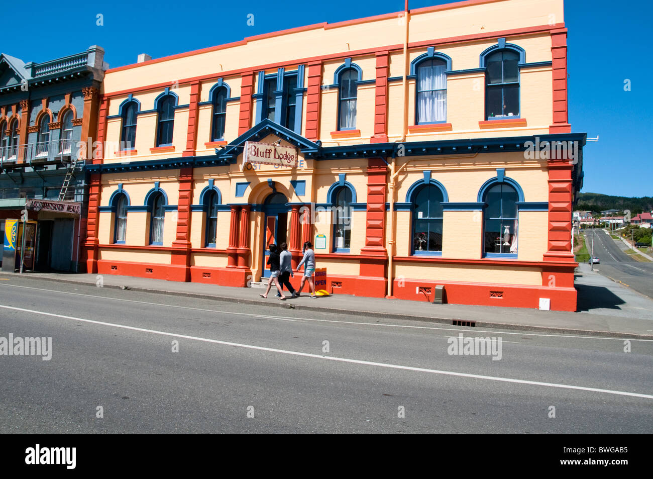 Bluff Lookout, Foveaux Strait, Bluff Port,Town,Hotel, South Island ...