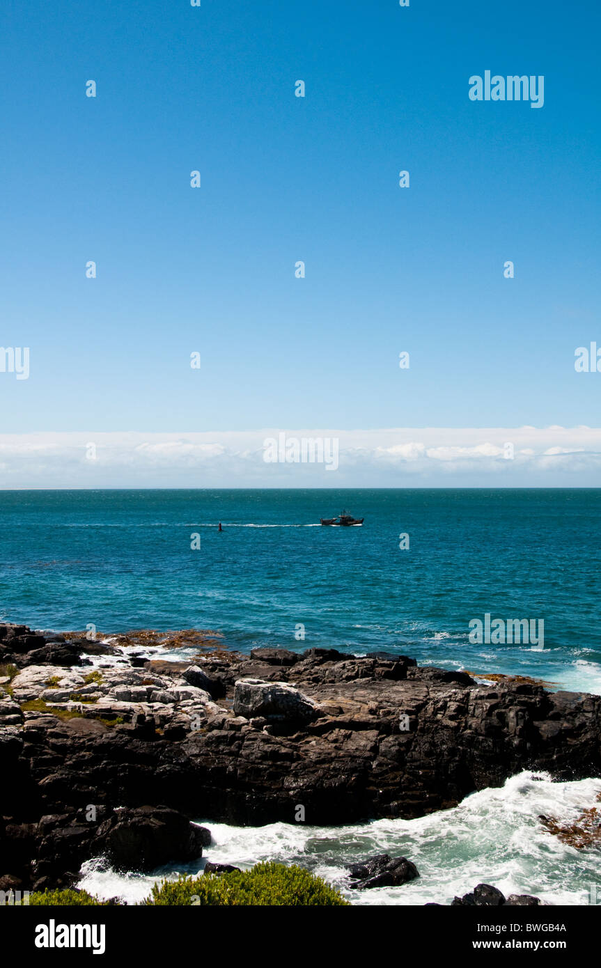 Bluff Lookout, Foveaux Strait, Bluff Port,Town,Hotel, South Island ...