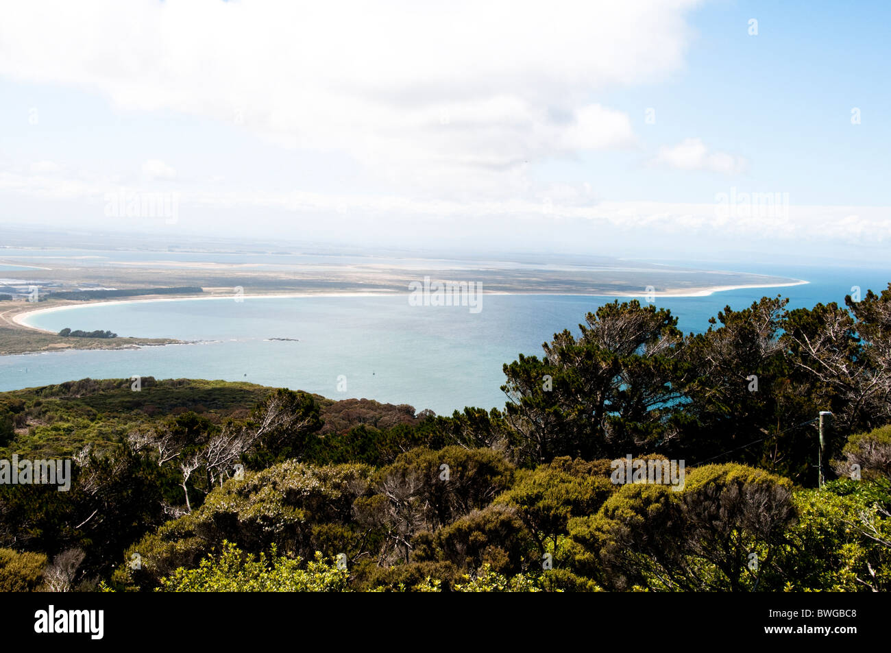 Bluff Lookout, Foveaux Strait, Bluff Port,Town,Hotel, South Island ...
