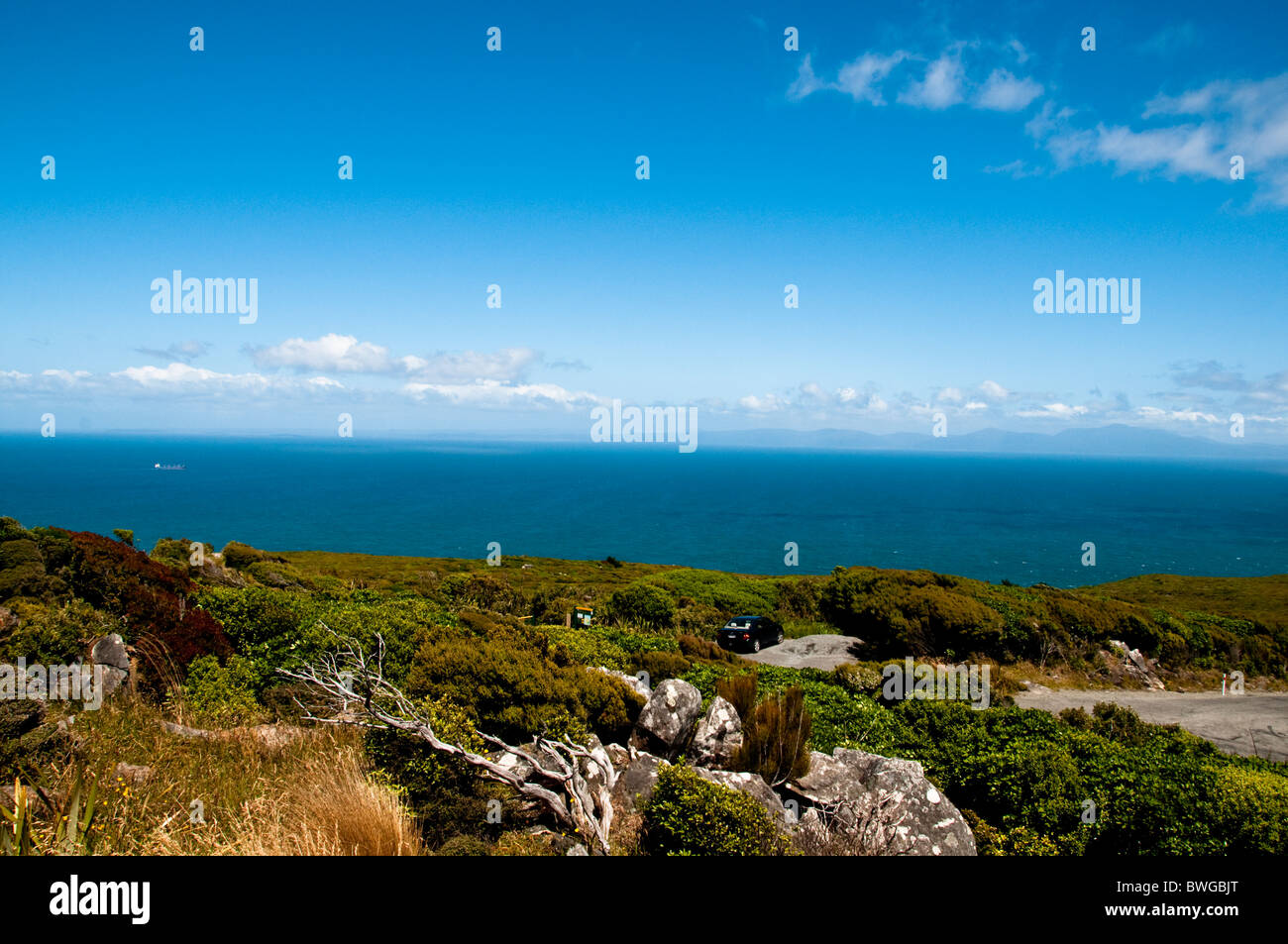 Bluff Lookout, Foveaux Strait, Bluff Port,Town,Hotel, South Island ...