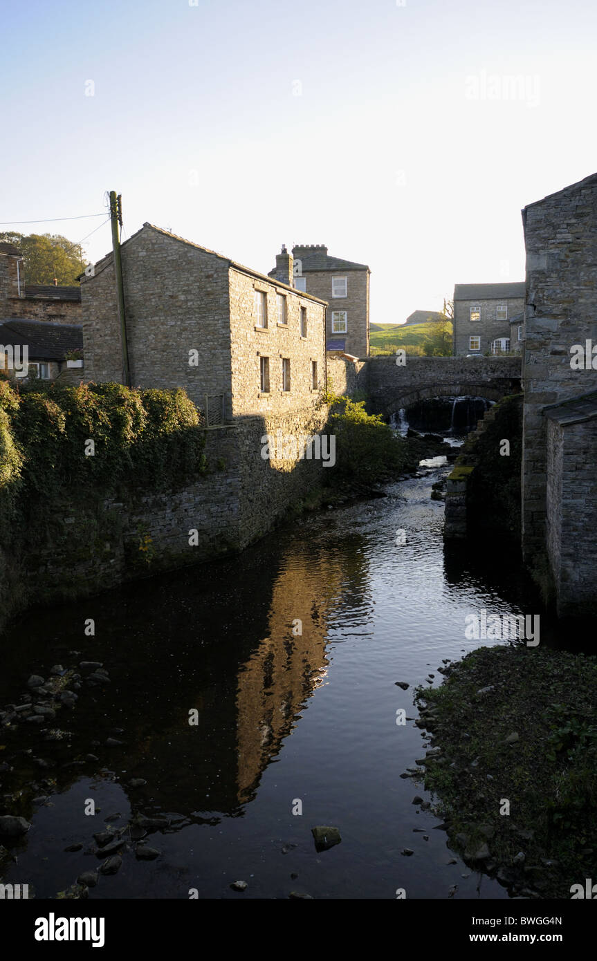 The Gayle Beck running through Hawes in the Yorkshire Dales National ...