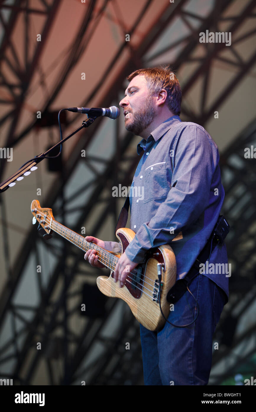 Jimi Goodwin, lead singer and bassist, performs with the band Doves at ...