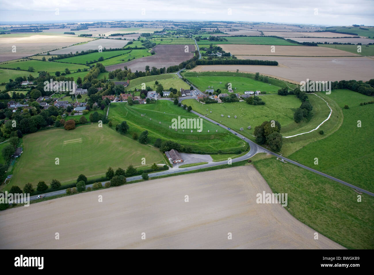 Aerial view of Avebury stone circle & village Stock Photo - Alamy