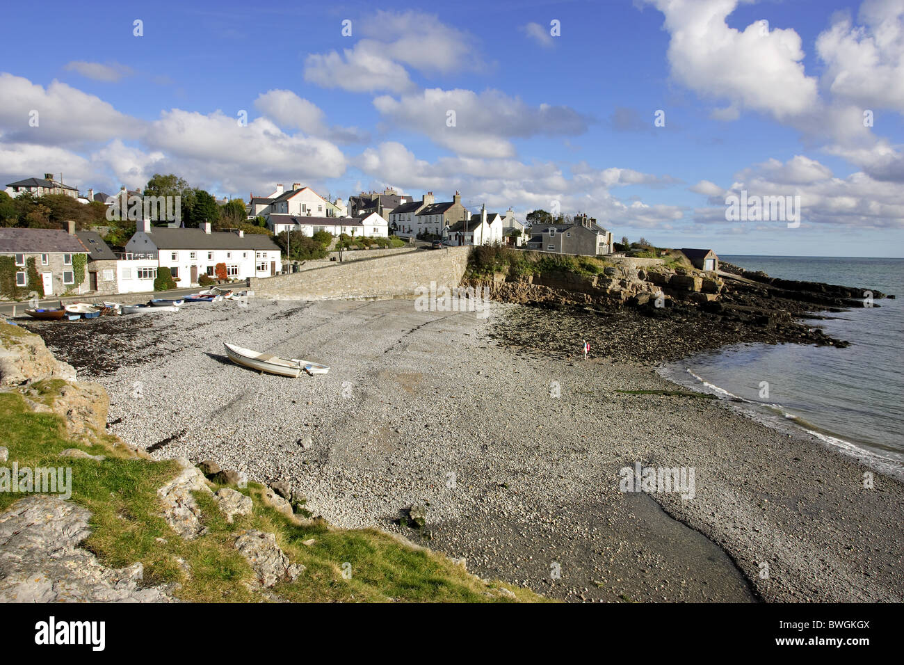 The beautiful fishing village of Moelfre on the Isle of Anglesey, North ...