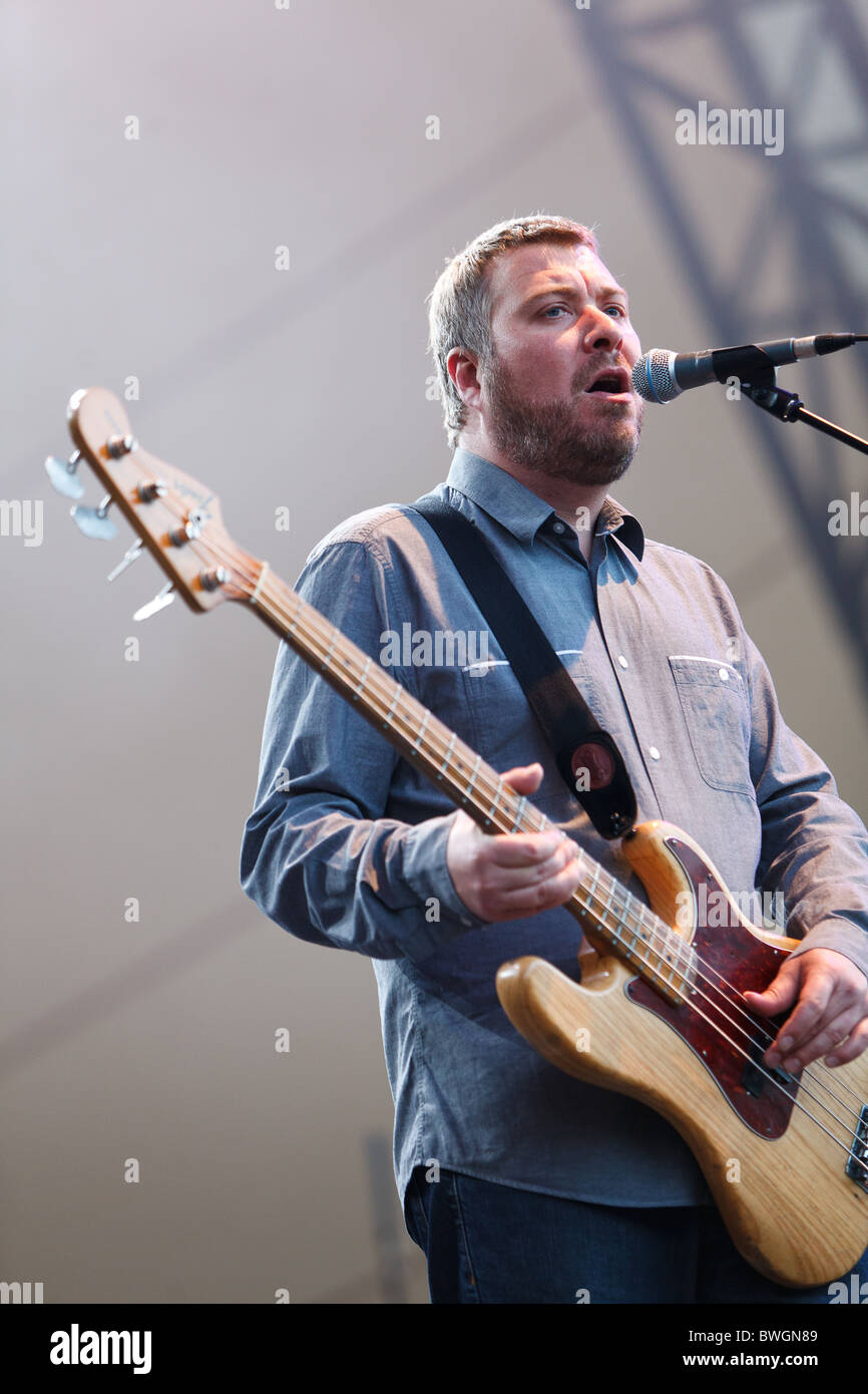 Jimi Goodwin, lead singer and bassist, performs with the band Doves at ...