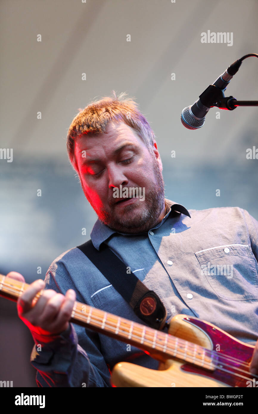 Jimi Goodwin, lead singer and bassist, performs with the band Doves at ...