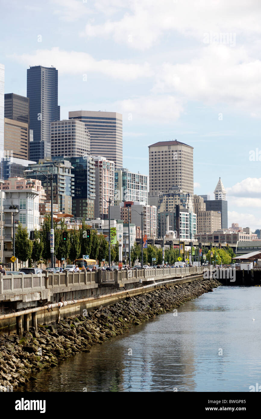 The downtown Seattle Waterfront in Washington State, United States of ...