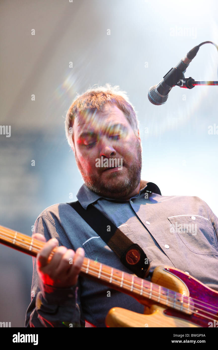 Jimi Goodwin, lead singer and bassist, performs with the band Doves at ...