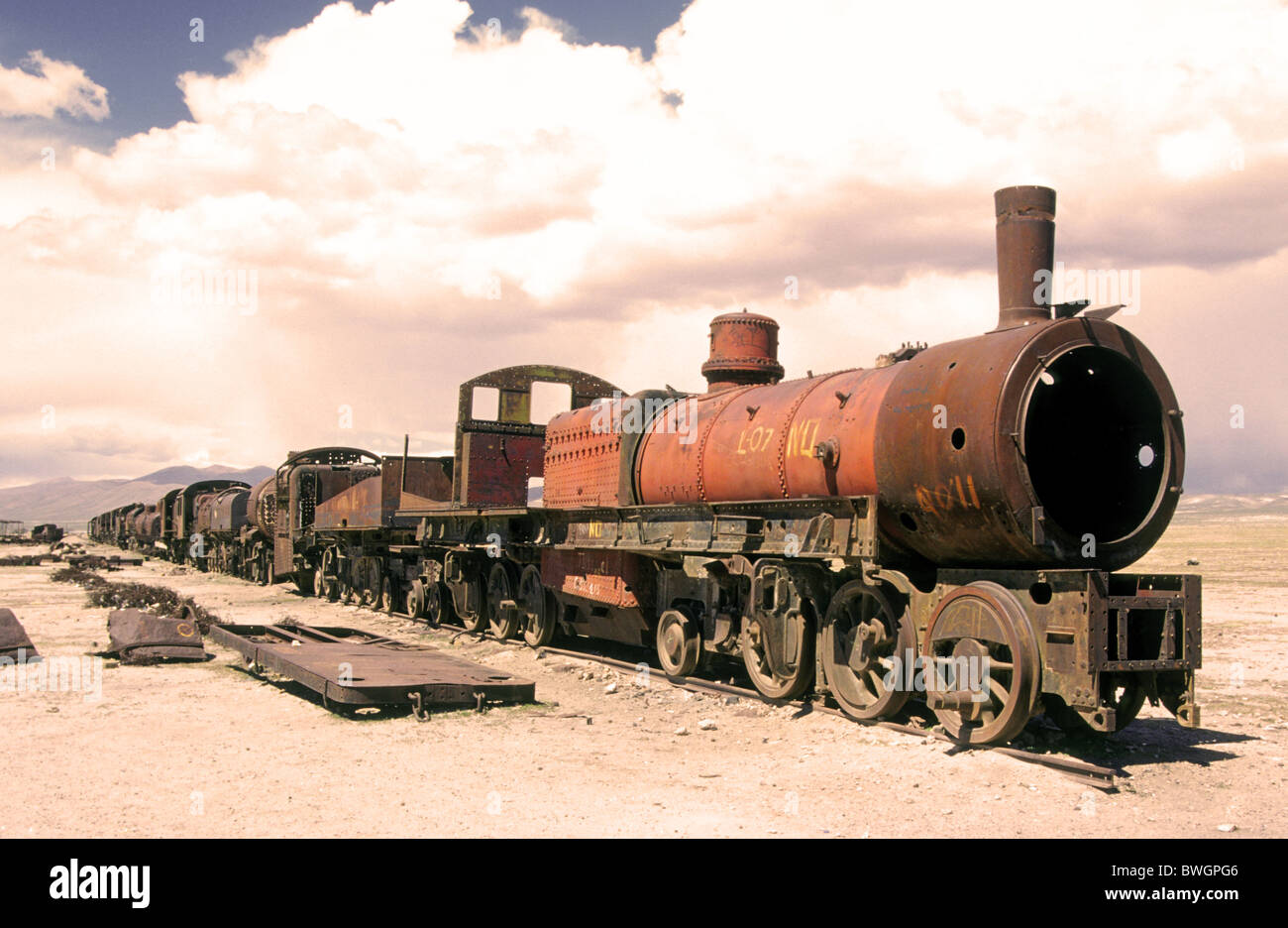 train cemetery in Bolivia Stock Photo - Alamy