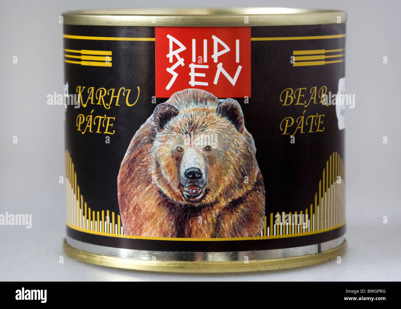 A can of Bear Meat Pâté a Scandinavia delicacy - An example of the ...