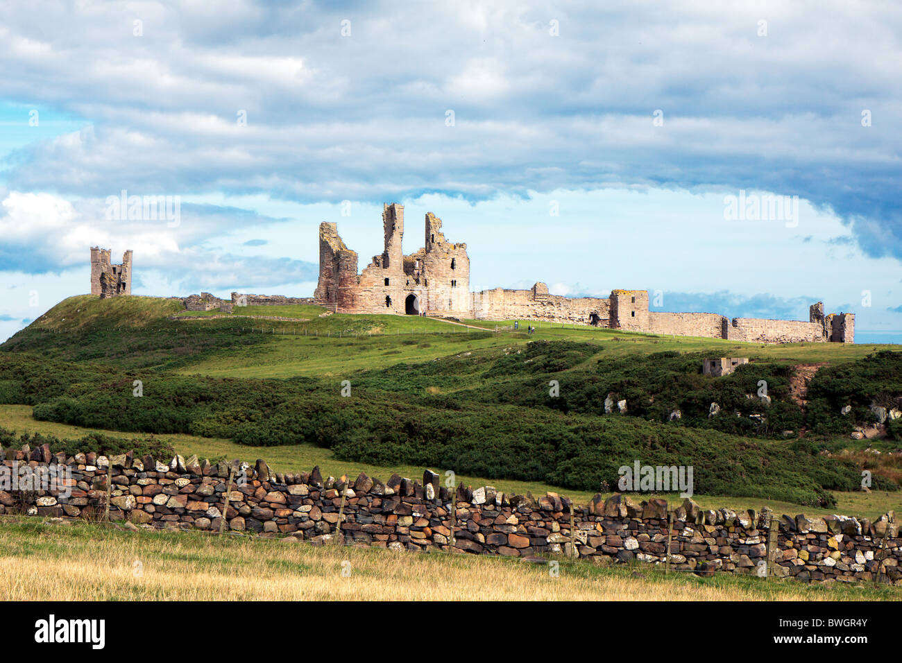 View of Dunstanburgh Castle at Craster Northumberland Stock Photo - Alamy