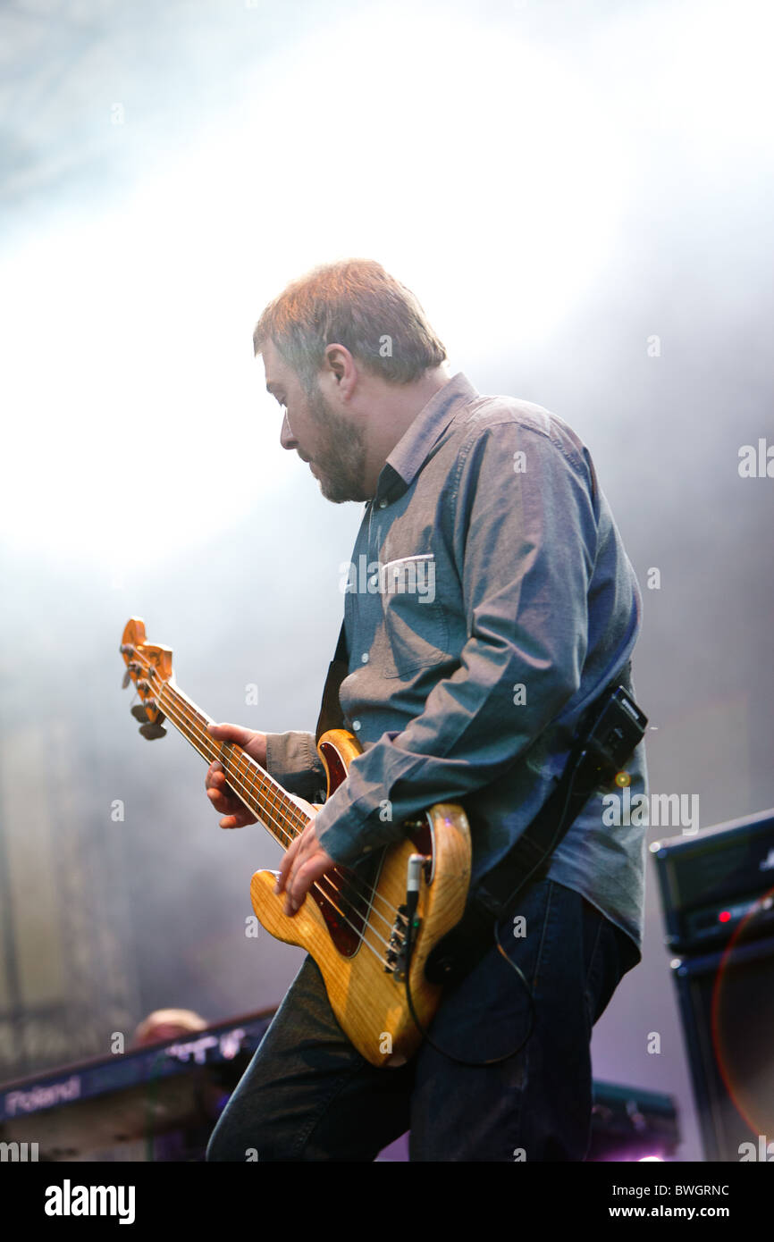 Jimi Goodwin, lead singer and bassist, performs with the band Doves at ...