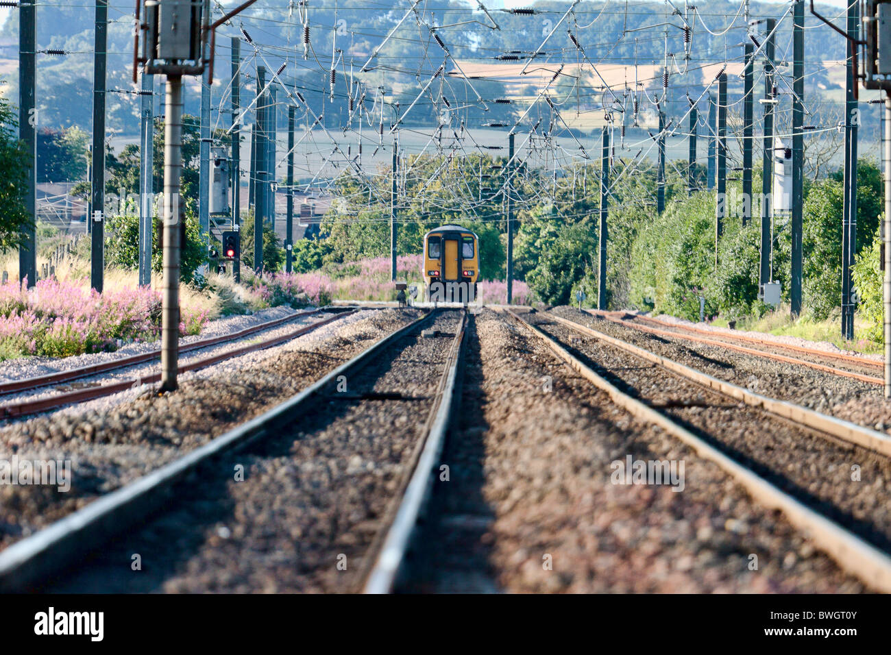 East Coast main line near Alnmouth Northumberland Stock Photo - Alamy